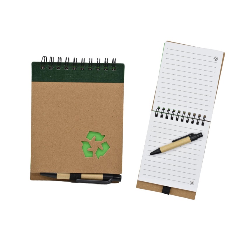 Libreta ecológica recycled de bolsillo con lapicera 10x14cm - Suma Regalos Empresariales